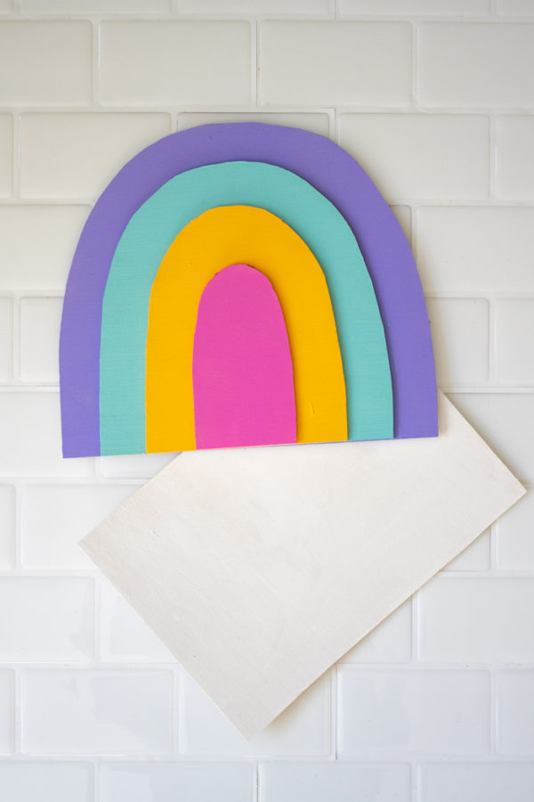 DIY Balsa Wood Rainbow Paper Organizer for your Desk | Club Crafted
